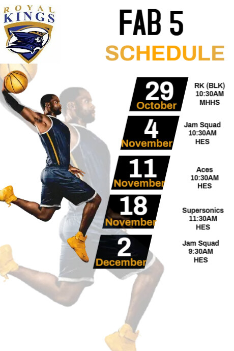 Fab 5 Season Schedule | PosterMyWall