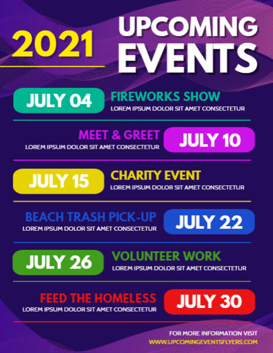 Copy of Upcoming Events | PosterMyWall