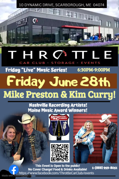 Mike & Kim Throttle Car Club | PosterMyWall