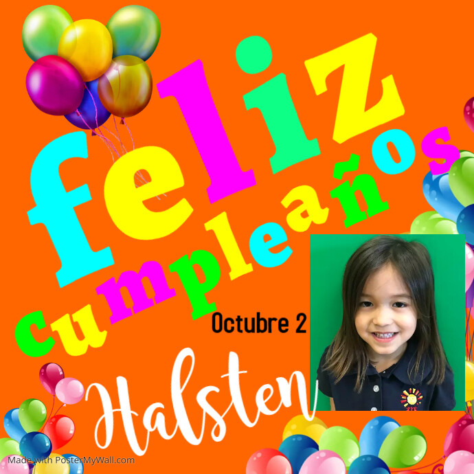 Feliz cumpleaños - Halsten | PosterMyWall