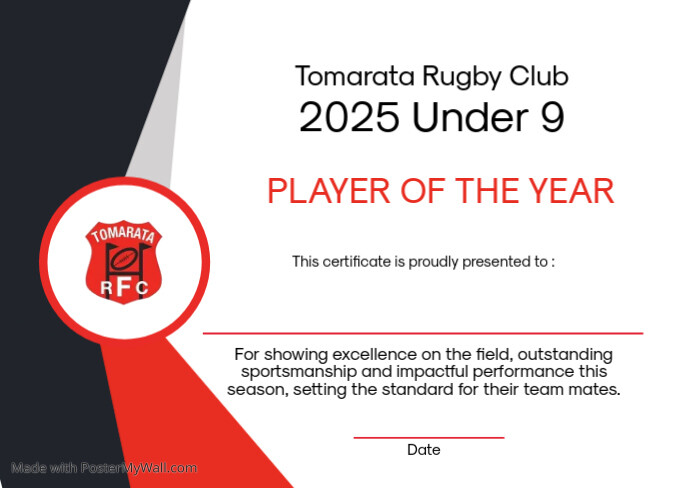 U9 Player of the Year (1) | PosterMyWall