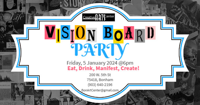 Blue Vision board party invite | PosterMyWall