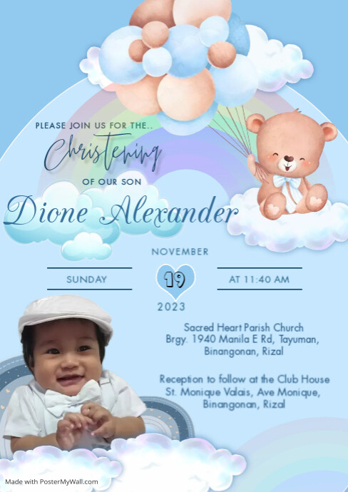 Copy of first birthday & dedication | PosterMyWall