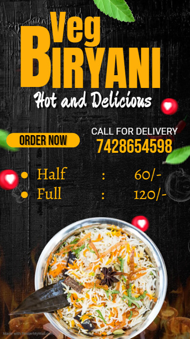 Biryani Food Menu | PosterMyWall