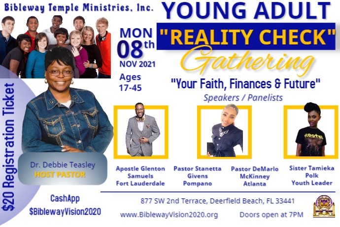 Young Adult "Reality Check" Gathering | PosterMyWall