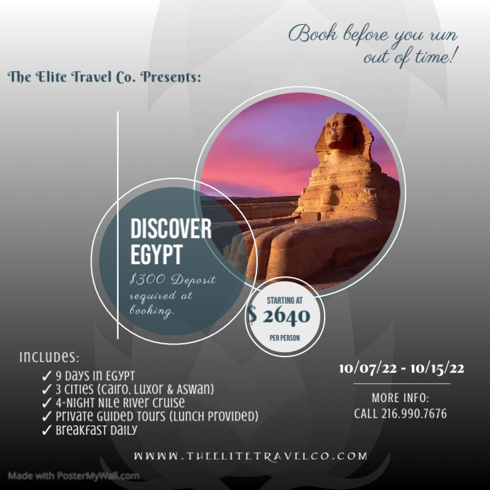 Copy of Copy of Discover Egypt Flyer IG Story Design | PosterMyWall