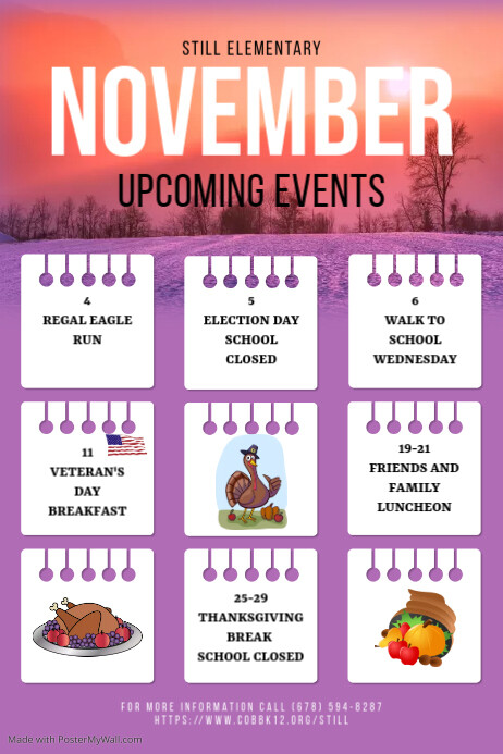 November Upcoming Event Flyer | PosterMyWall