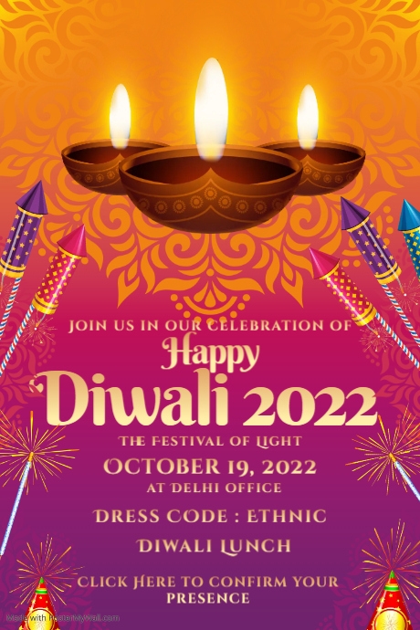 Diwali Celebration Invitation Template | PosterMyWall