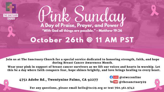 Pink SundayOct2024 | PosterMyWall