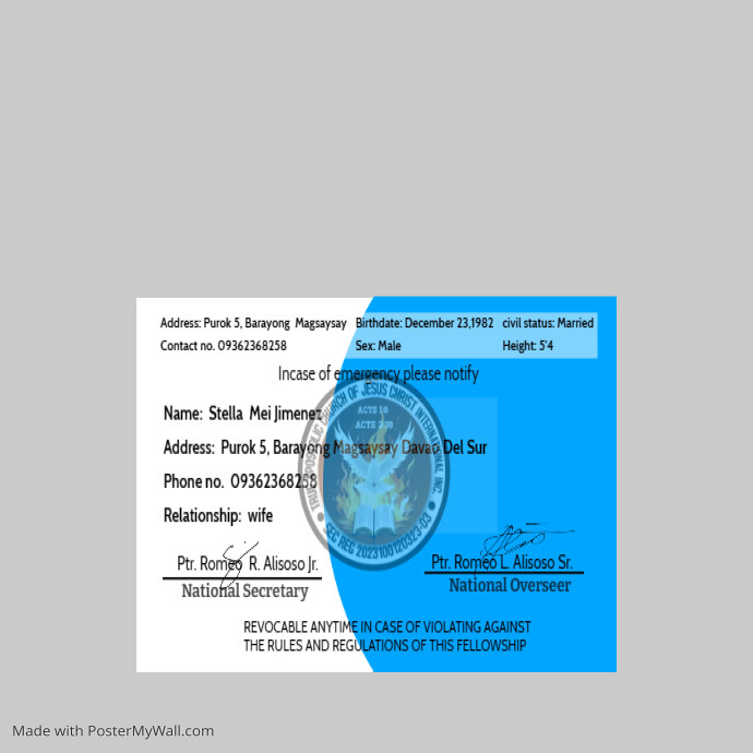 Front And Back ID (2) | PosterMyWall