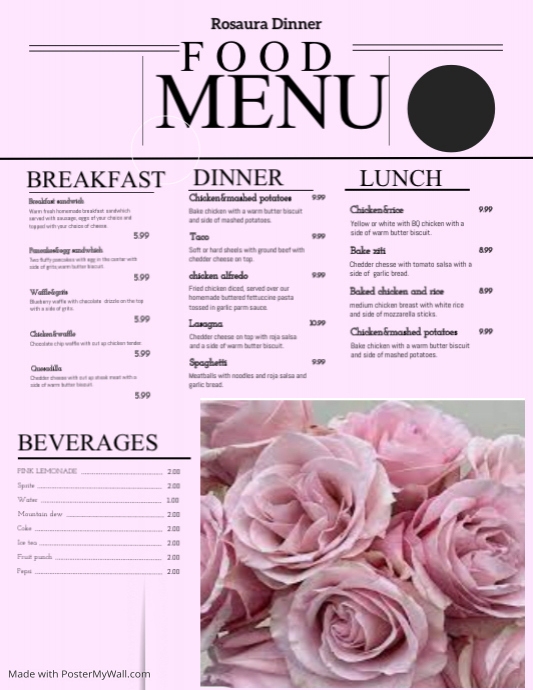 Copy of Copy of Menu | PosterMyWall