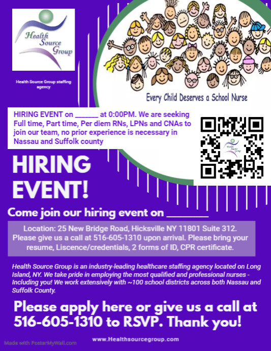 Blue Nurse Job Hiring Flyer | PosterMyWall