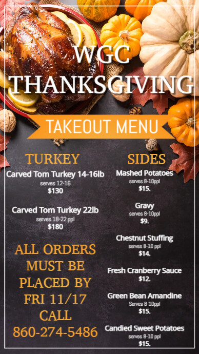 thanksgiving menu, thanksgiving , fall menu | PosterMyWall