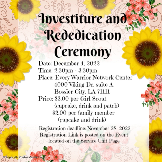 Investiture and Rededication | PosterMyWall