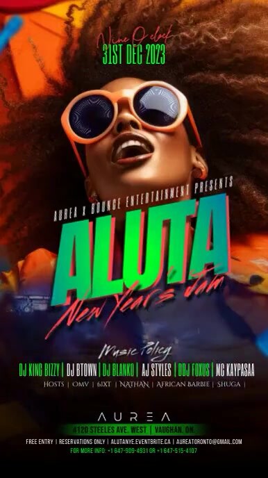 ALUTA NYE 23/24 AUREA X BOUNCE X AJSTYLES (1) | PosterMyWall