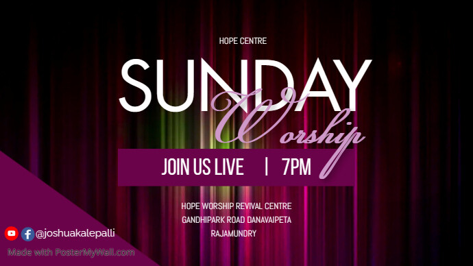 sunday service youtube thumbnail | PosterMyWall