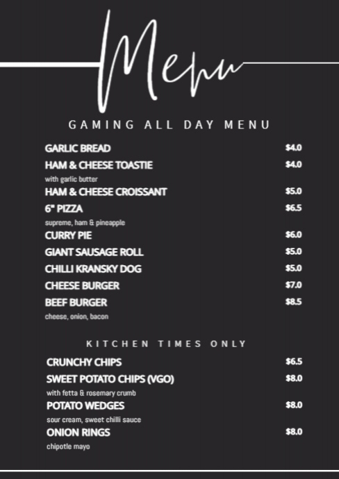 Gaming Room Menu | PosterMyWall