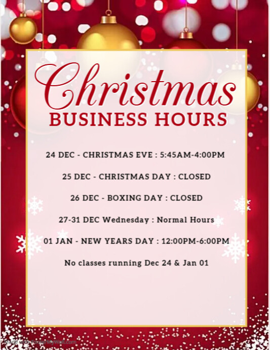 Copy of CHRISTMAS STORE BUSINESS HOURS Flyer Template | PosterMyWall