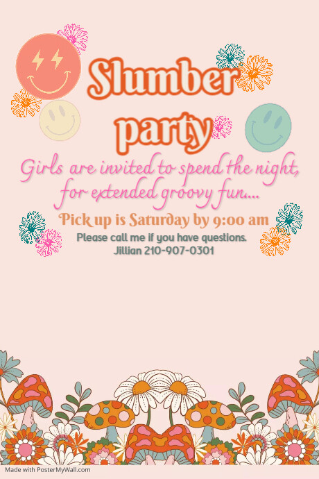 Copy of Preppy Birthday Invitation - Slumber party | PosterMyWall