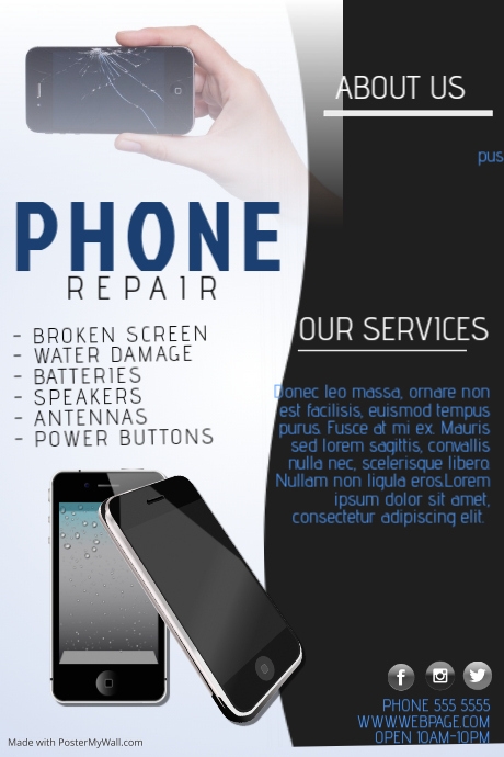 Copy of phone repair service business company flyer template | PosterMyWall