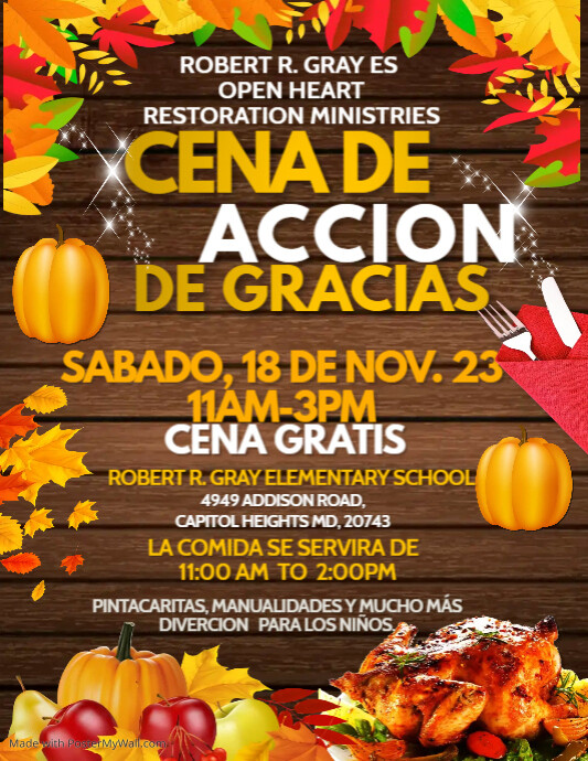 Thanksgiving Dinner Spanish | PosterMyWall