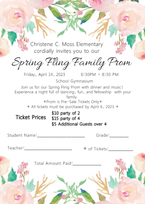 Spring Fling Prom English Invitation | PosterMyWall