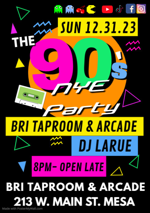 90's party events 90s music club bar flyer ad 904 | PosterMyWall