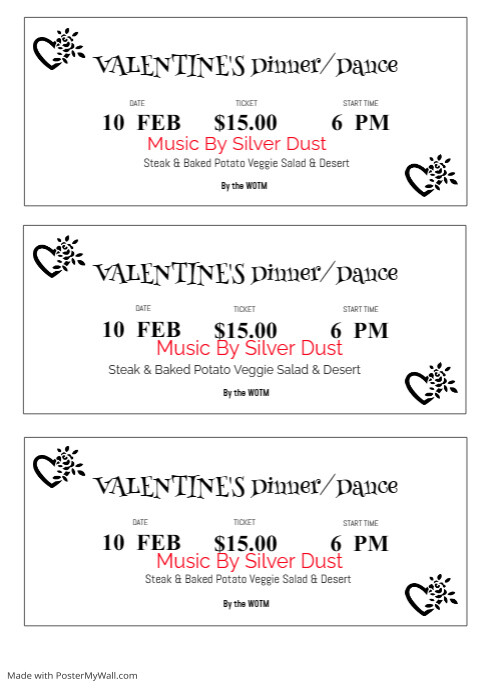 Free Valentine's Day Ticket Template | PosterMyWall