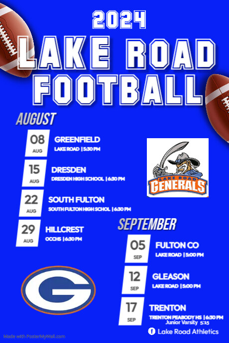 American Football League Schedule | PosterMyWall