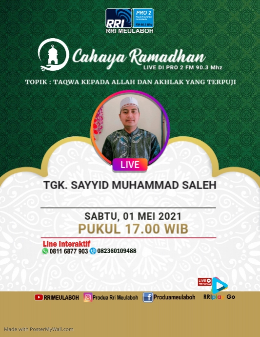 Copy of Copy of Green Islamic Sermon Invitation Flyer | PosterMyWall