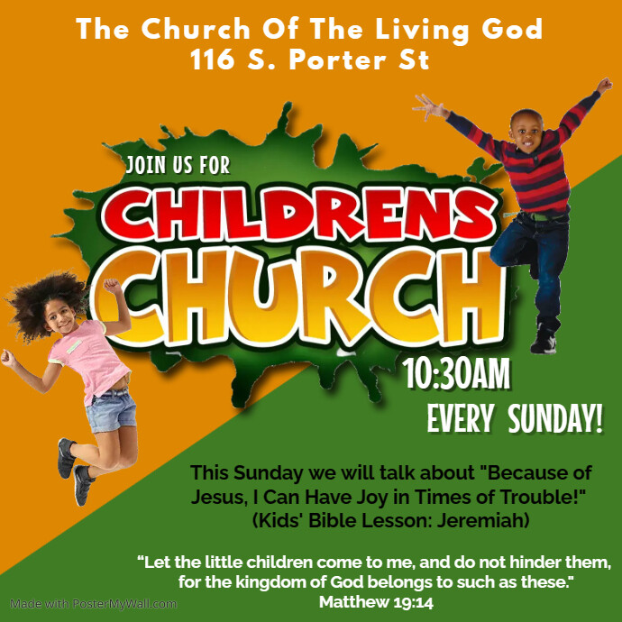 Children's Church Flyer | PosterMyWall