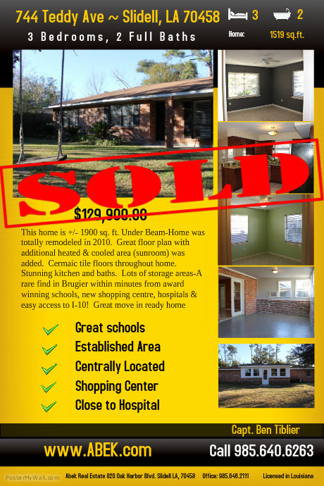 744 Teddy Ave. | PosterMyWall