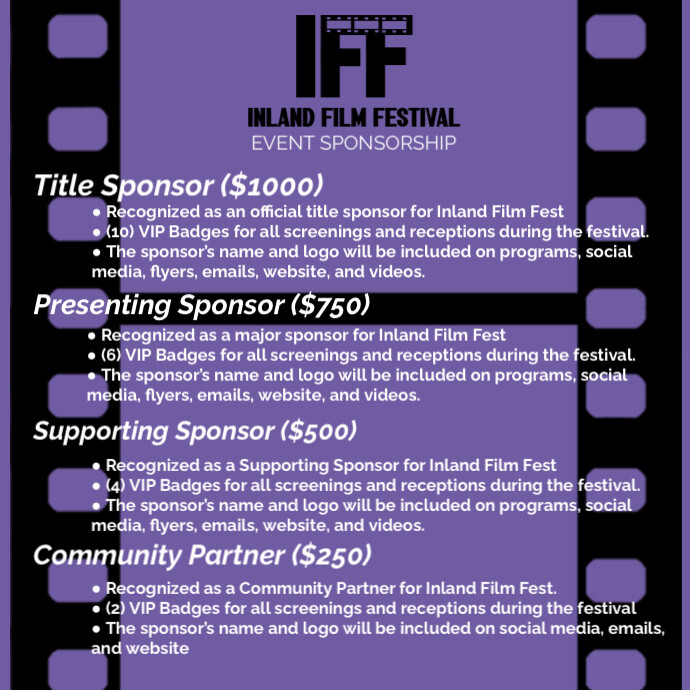 IFF Event Sponsor (2) | PosterMyWall