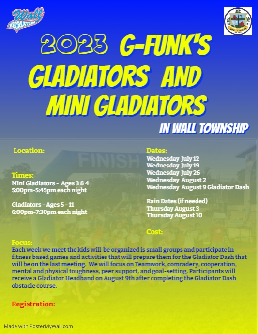 Gladiators/Mini Gladiators Wall 2023 | PosterMyWall