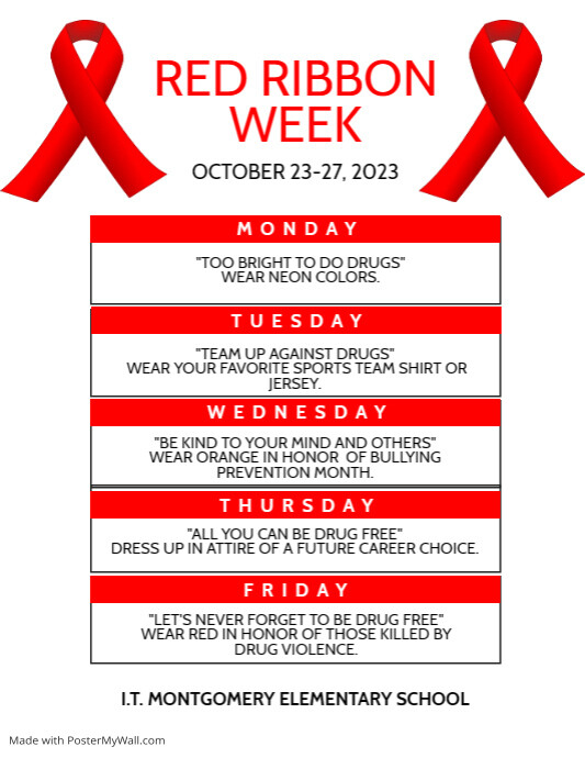Red Ribbon week Flyer Design Template | PosterMyWall