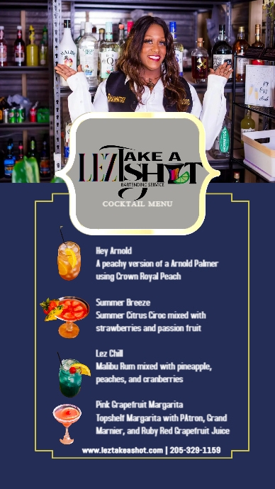 Blue Cocktail Club Menu Digital Display Video | PosterMyWall