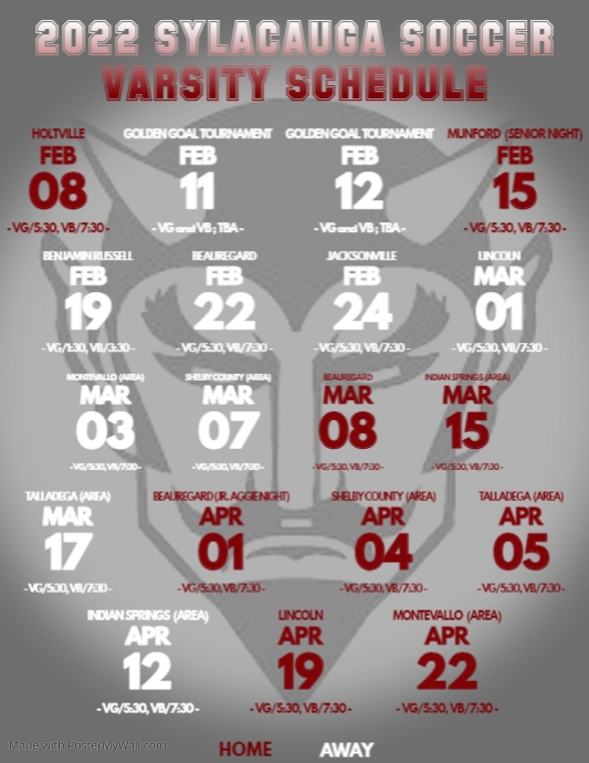 Varsity Schedule | PosterMyWall