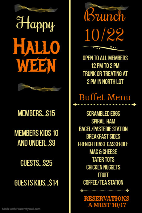 Halloween brunch menu template | PosterMyWall