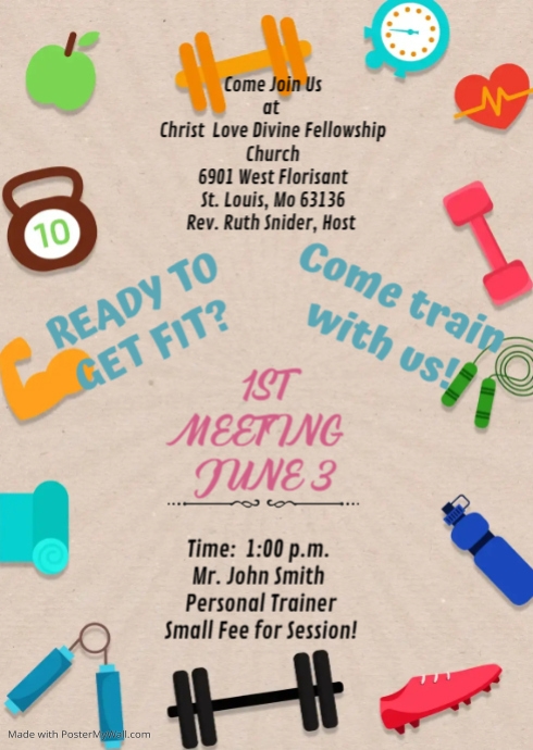 Fitness party theme invitation | PosterMyWall