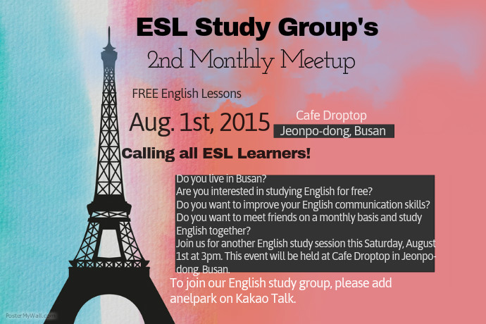 ESL Study Group's Monthly Meetup | PosterMyWall