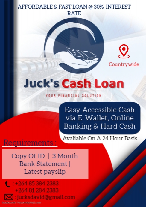 Copy of juck's cash loan final | PosterMyWall