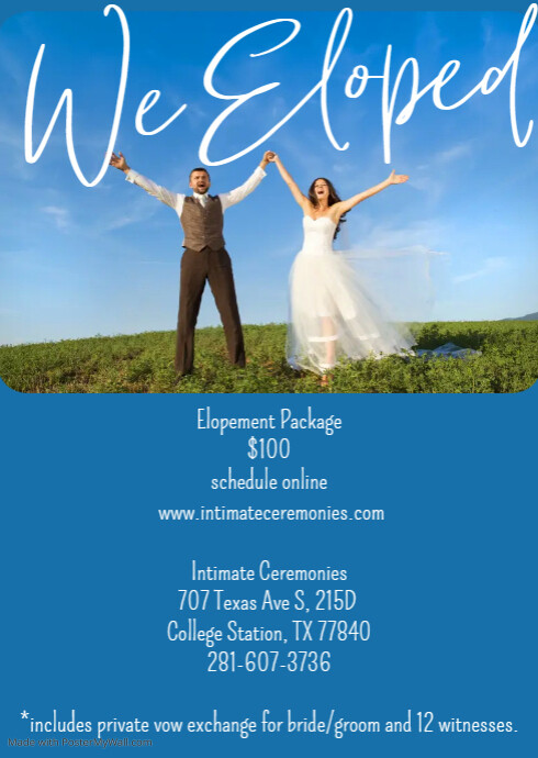 'We Eloped" Postcard with Your Photo See Tips | PosterMyWall