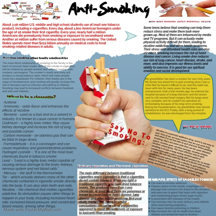 Zhanli Liang WK 8: Anti-Smoking Flier | PosterMyWall