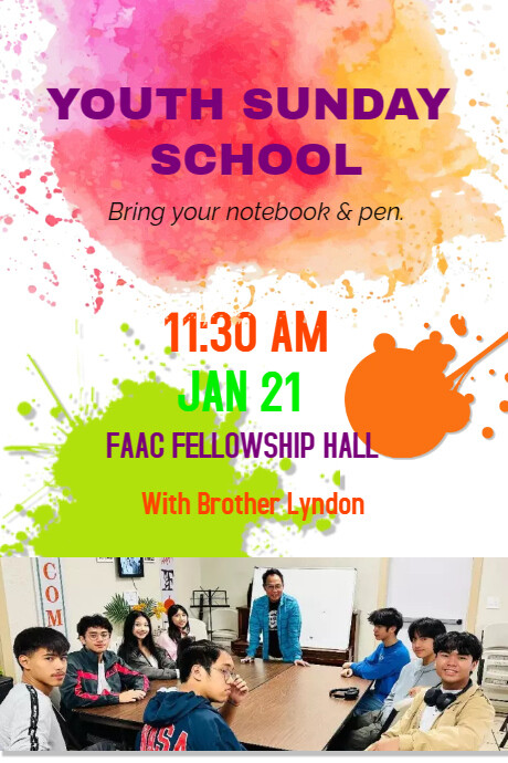 Youth Sunday school | PosterMyWall