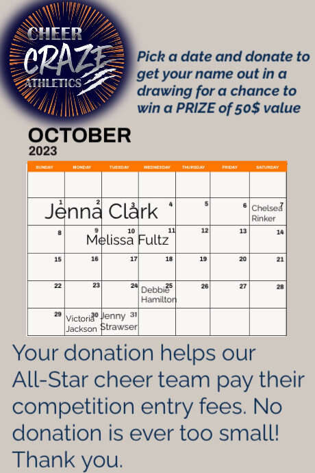 October 2023 Monthly Events Calendar | PosterMyWall