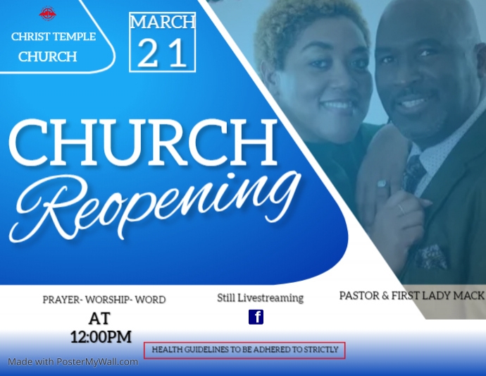 Copy of Copy of Church Reopening Flyer Template | PosterMyWall