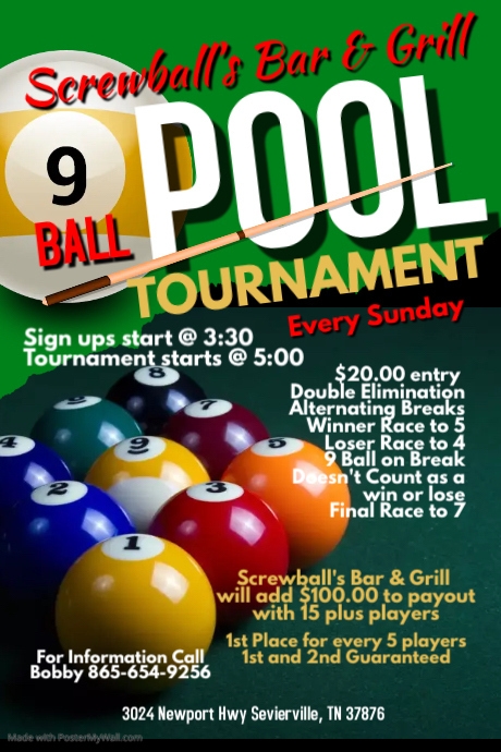 Copy of Pool Tournament Poster | PosterMyWall