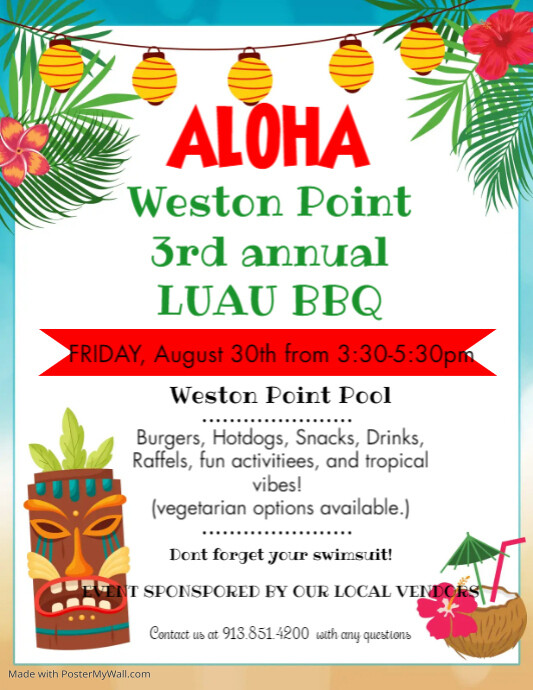 Luau beach pool Flyer | PosterMyWall