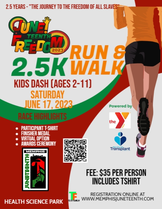 Juneteenth 2.5K Run & Walk Flyer | PosterMyWall