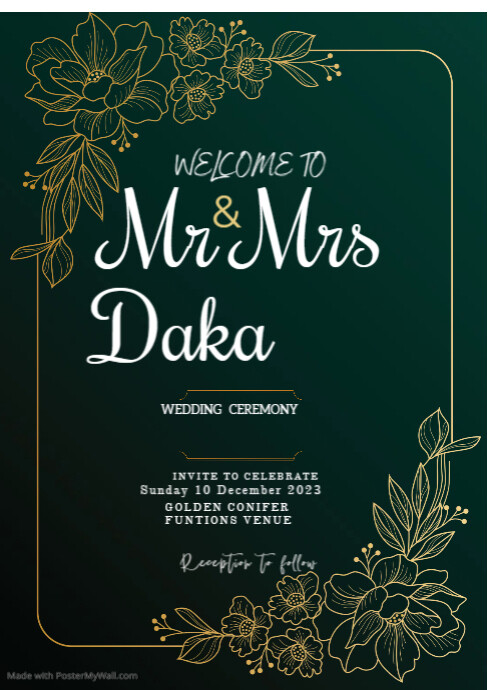 Green Wedding Card | PosterMyWall